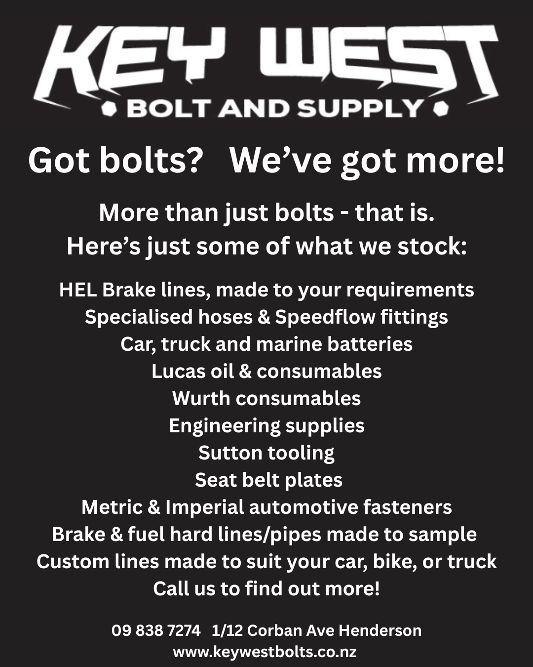 More than just bolts - Key West Bolts